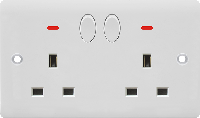 Switch Socket Outlet 3P13A Neon Twin KLIK - Simland Trading Ltd